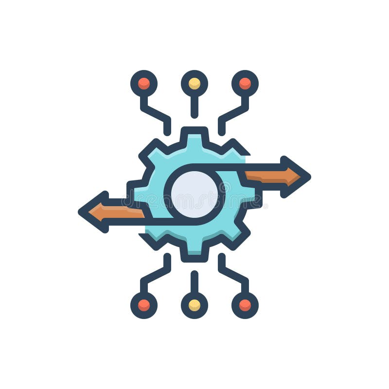 Color Illustration Icon for Integrated, Digital and Process Stock ...