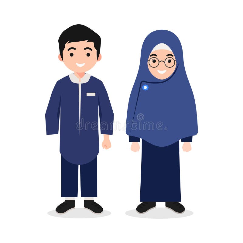 Integrated Islamic Middle School Students Vector Illustration ...