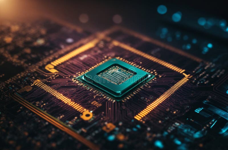 Integrated microchip stock illustration. Illustration of tech - 289006795