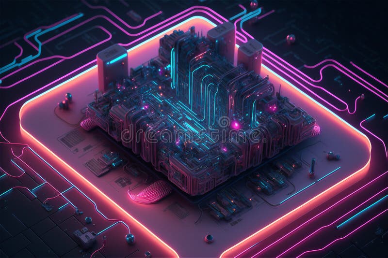 Integrated Microchip Circuit Board for Server. Central Computer ...