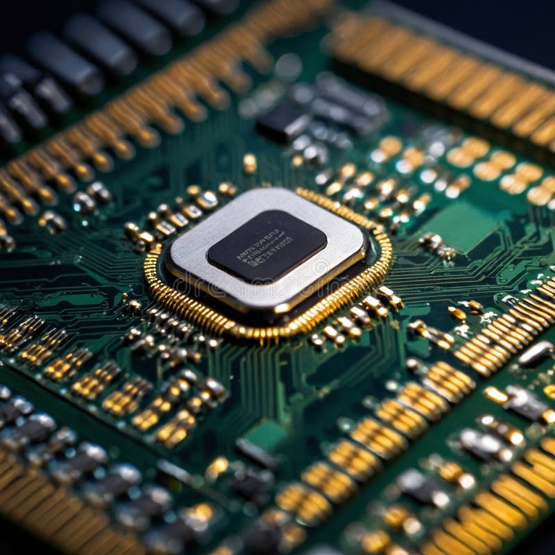 Integrated Microchip Digital Science and Technology Stock Illustration ...