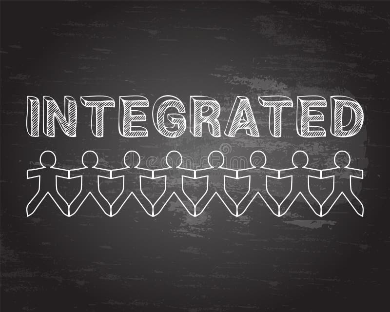 Integration People Blackboard Stock Vector - Illustration of combined ...