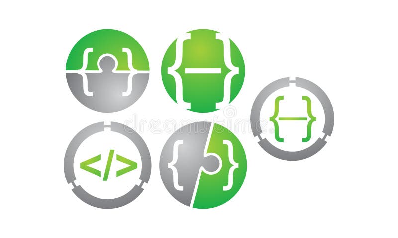 Integrated Program Code Set Stock Vector - Illustration of application ...