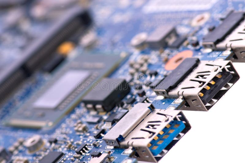 Integrated Semiconductor Microchip with Microprocessor on Blue Circuit ...
