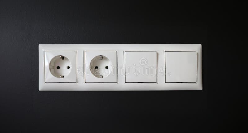 Integrated Socket with Switches Installed in Wall Stock Photo - Image ...