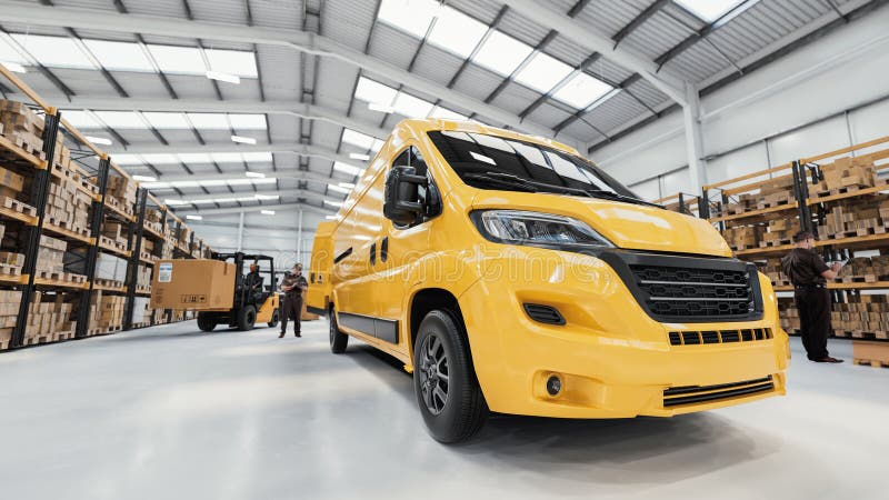 Integrated Transportation System Including Forklifts Stock Illustration ...