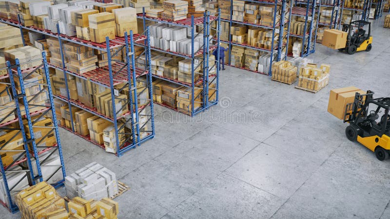 Integrated Transportation System Including Forklifts Stock Photo ...