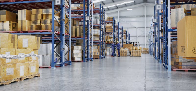 Integrated Transportation System Including Forklifts Stock Image ...