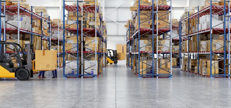 Integrated Transportation System Including Forklifts Stock Photo ...