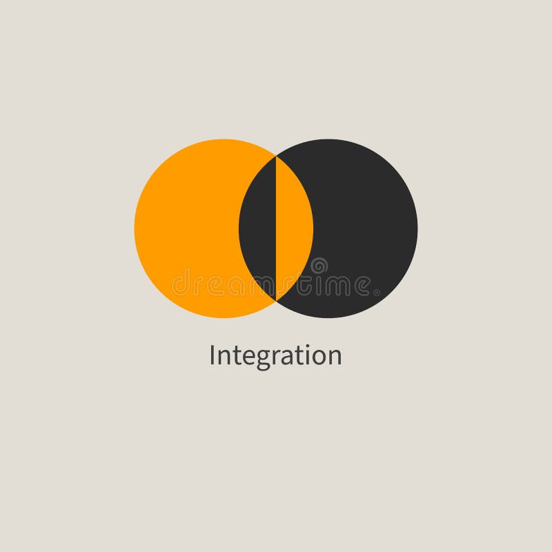 Integration Abstract Logo, Two Circles Stock Vector - Illustration of ...