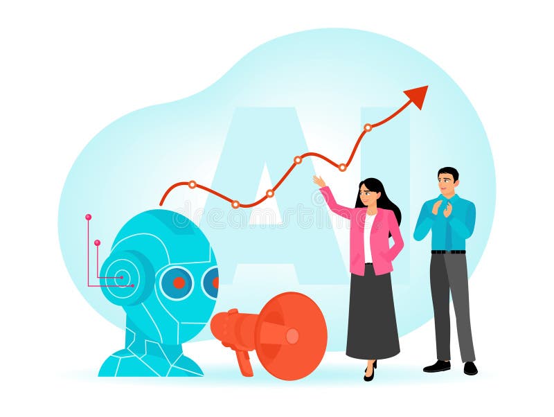 The Concept of Artificial Intelligence Integration. Symbolized by ...