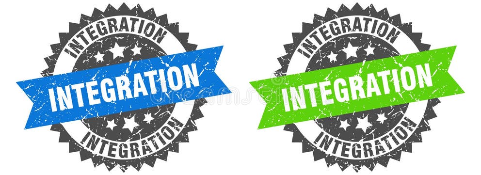 Integration Band Sign. Integration Grunge Stamp Set Stock Vector ...