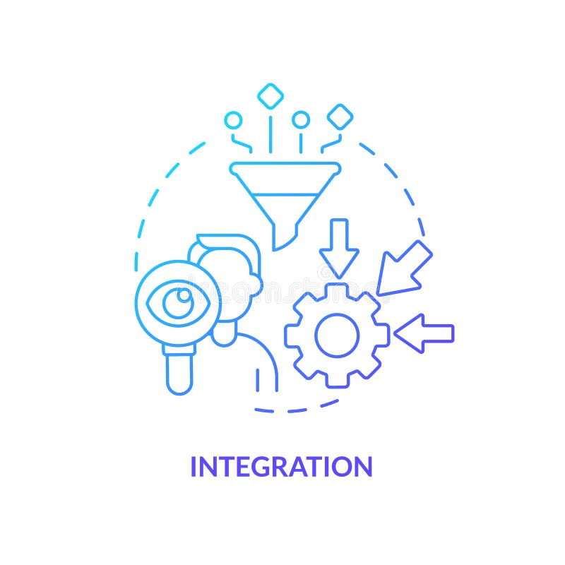 Integration Blue Gradient Concept Icon Stock Vector - Illustration of ...