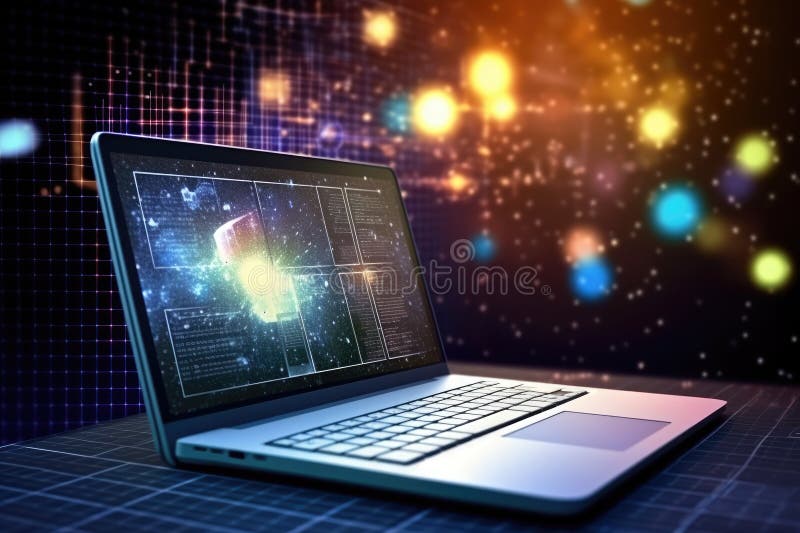 Modern Laptop Caught in the Swirling Vortex of Data Nanotechnology and ...