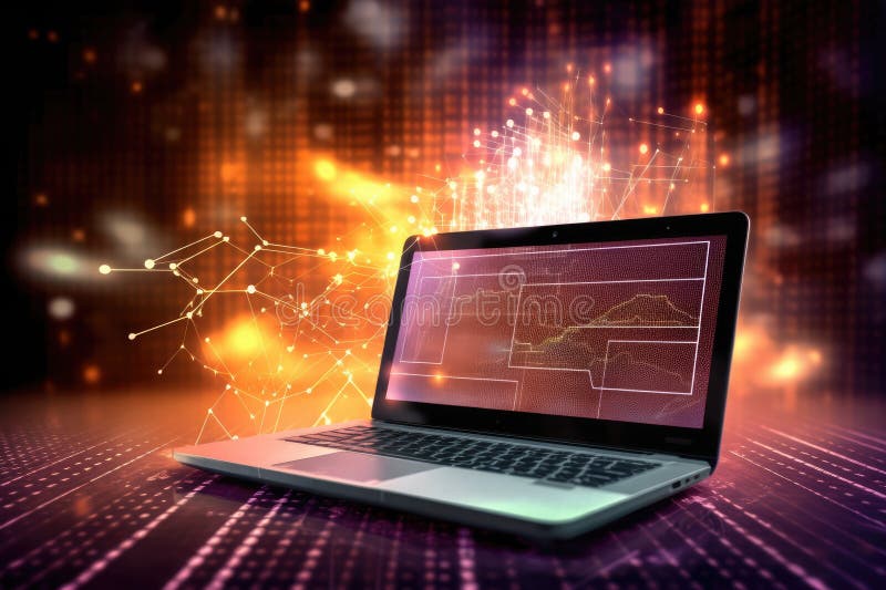 Modern Laptop Caught in the Swirling Vortex of Data Nanotechnology and ...