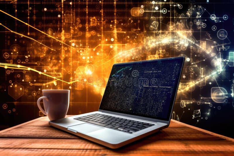 Modern Laptop Caught in the Swirling Vortex of Data Nanotechnology and ...