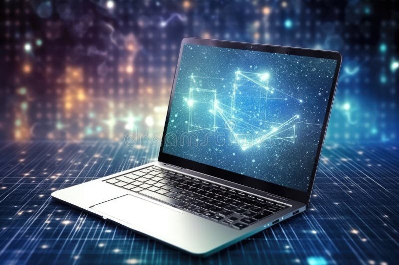 Modern Laptop Caught in the Swirling Vortex of Data Nanotechnology and ...