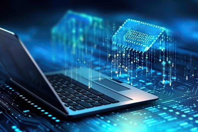 Modern Laptop Caught in the Swirling Vortex of Data Nanotechnology and ...