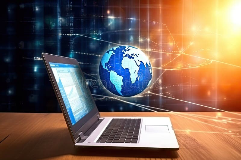 Modern Laptop Caught in the Swirling Vortex of Data Nanotechnology and ...