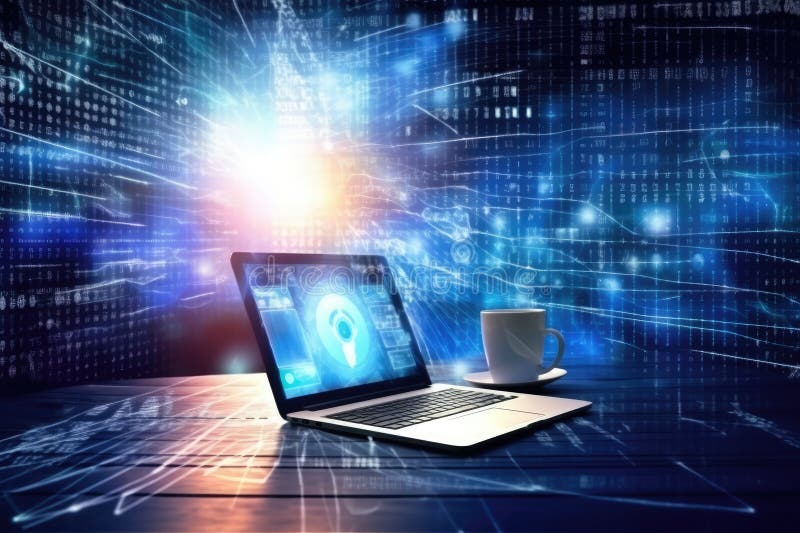 Modern Laptop Caught in the Swirling Vortex of Data Nanotechnology and ...