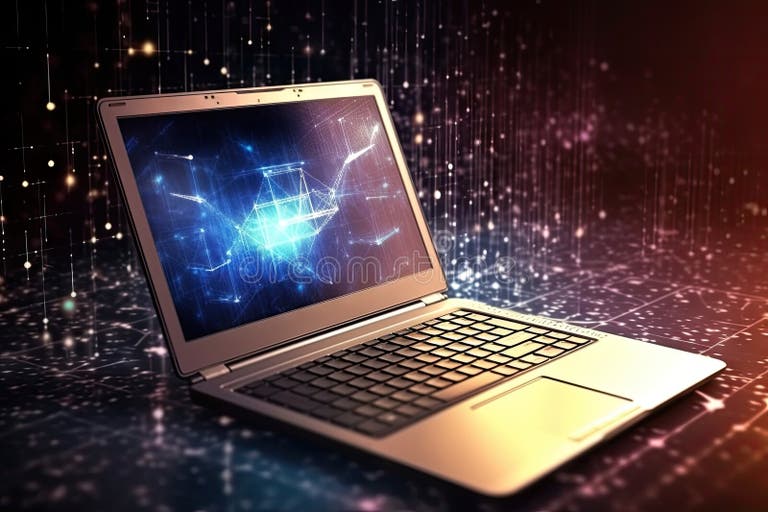 Modern Laptop Caught in the Swirling Vortex of Data Nanotechnology and ...