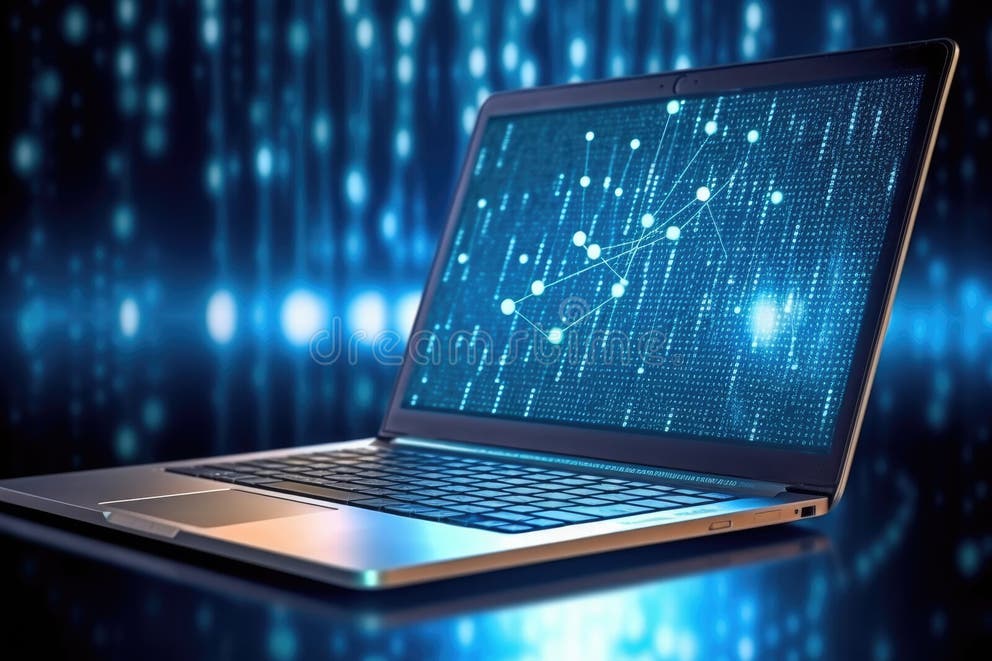 Modern Laptop Caught in the Swirling Vortex of Data Nanotechnology and ...