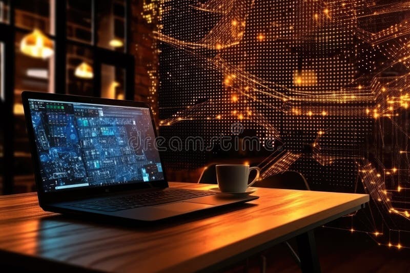 Modern Laptop Caught in the Swirling Vortex of Data Nanotechnology and ...