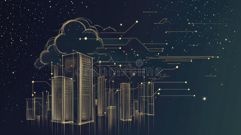 Integration Elevating Data Cluster Stock Illustration - Illustration of ...
