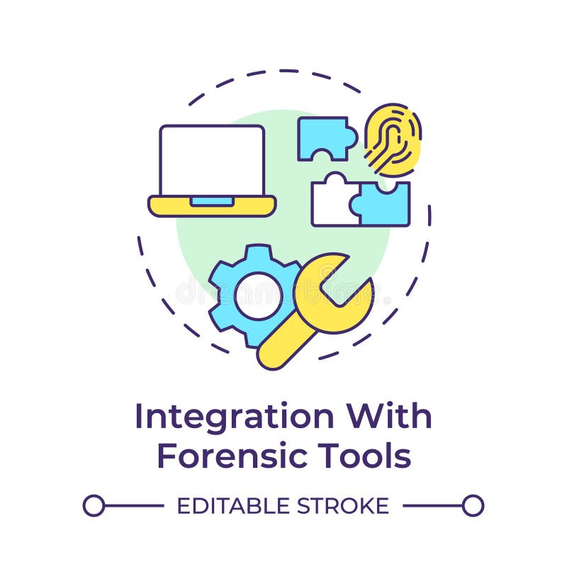 Integration with Forensic Tools Multi Color Concept Icon Stock Vector ...