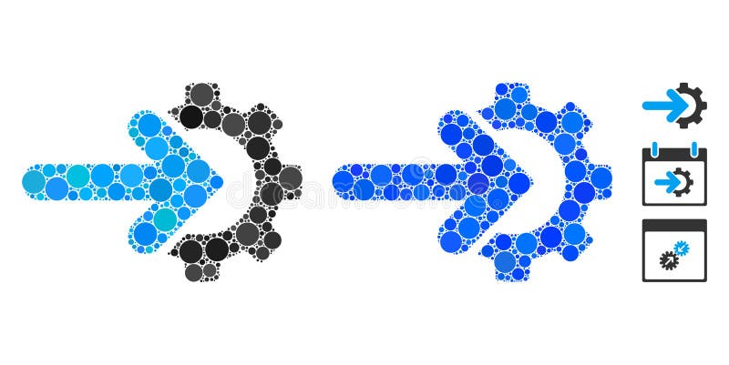 Integration Gear Composition Icon of Circle Dots Stock Vector ...