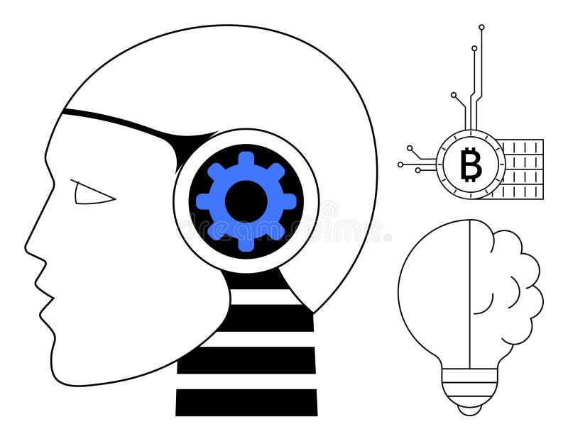 Integration of Human Intelligence and Technology Brain, Light Bulb, and ...