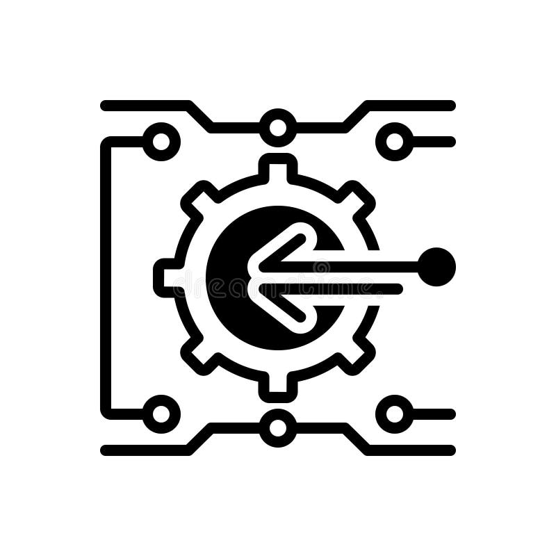 Black Solid Icon for Integration, Unification and Technology Stock ...