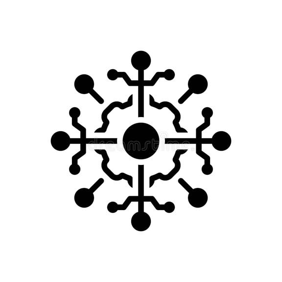 Black Solid Icon for Integration, Unification and Data Stock ...