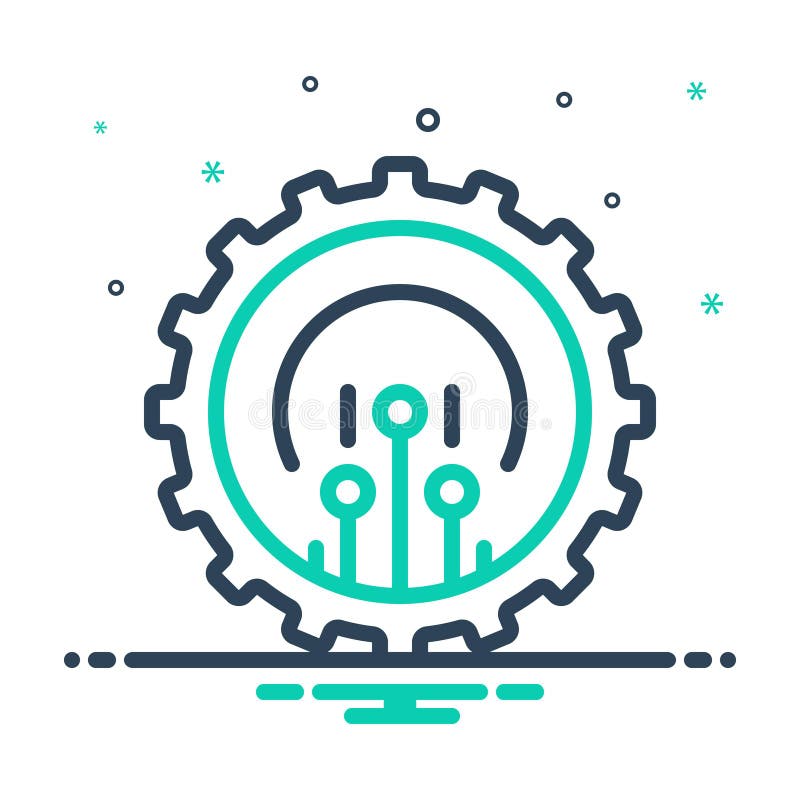 Mix Icon for Integration, Unification and Circuit Stock Illustration ...