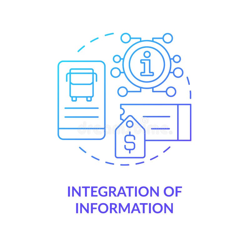 Integration of Information Blue Gradient Concept Icon Stock Vector ...