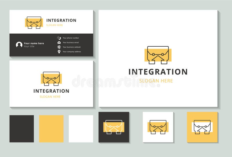 Integration Logo Design with Editable Slogan. Branding Book and ...