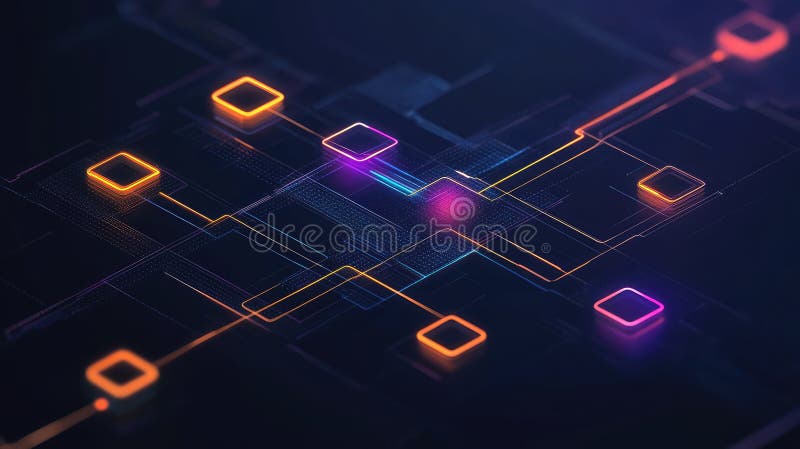 Integration Merging Workflow Diagram Stock Illustration - Illustration ...
