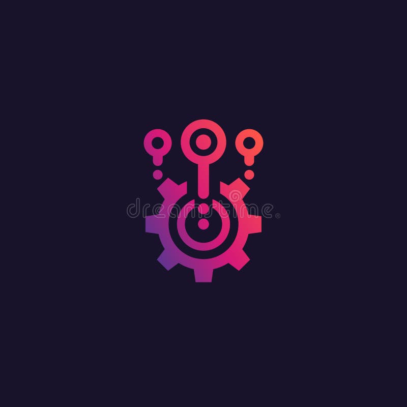 Integration, Optimization Icon with Cogwheel, Gear Stock Vector ... Integration, Optimization Icon with Cogwheel, Gear Stock Vector ...