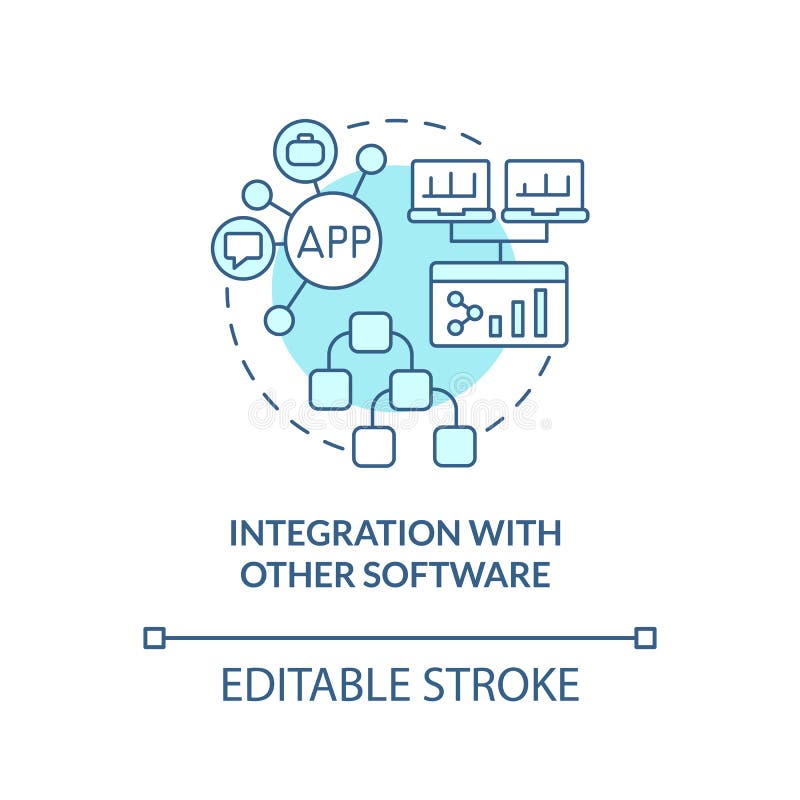 Integration with Other Software Turquoise Concept Icon Stock Vector ...
