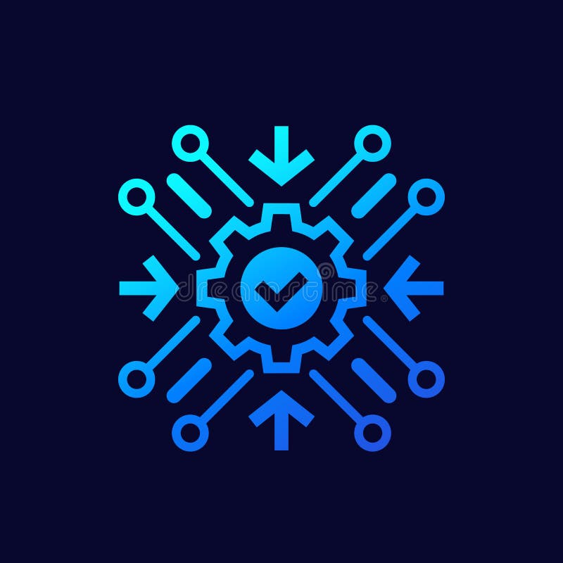 Integration Process Icon with a Gear, Vector Stock Vector ...