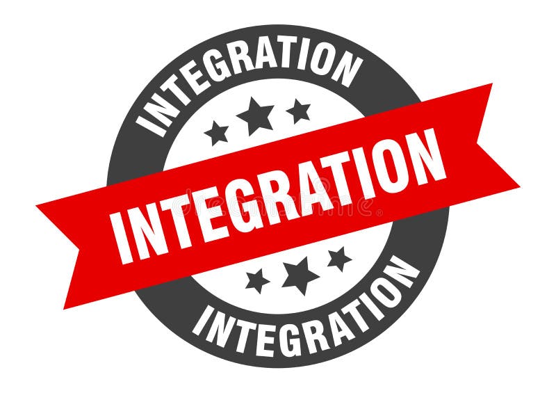 Integration Sign. Round Ribbon Label Set. Seal Stock Vector ...