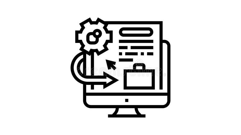 Integration System Line Icon Animation Stock Video - Video of symbol ...