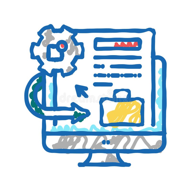 Integration System Icon Doodle Illustration Stock Vector - Illustration ...