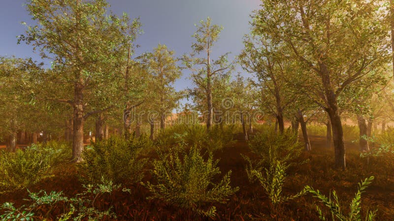 Integration of Technology in a Natural Environment, 3D Render Stock ...