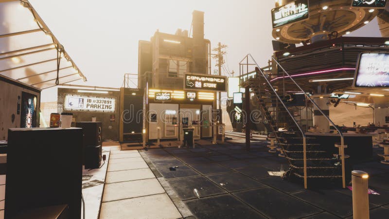 Integration of Technology in a Natural Environment, 3D Render Stock ...