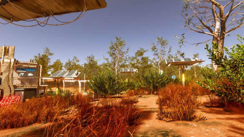 Integration of Technology in a Natural Environment, 3D Render Stock ...