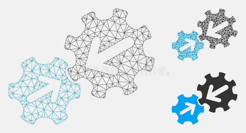 Integration Vector Mesh Wire Frame Model and Triangle Mosaic Icon Stock ... Integration Vector Mesh Wire Frame Model and Triangle Mosaic Icon Stock ...