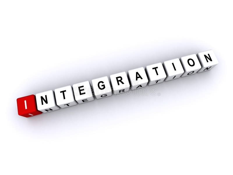 Integration Word Block on White Stock Illustration - Illustration of ...
