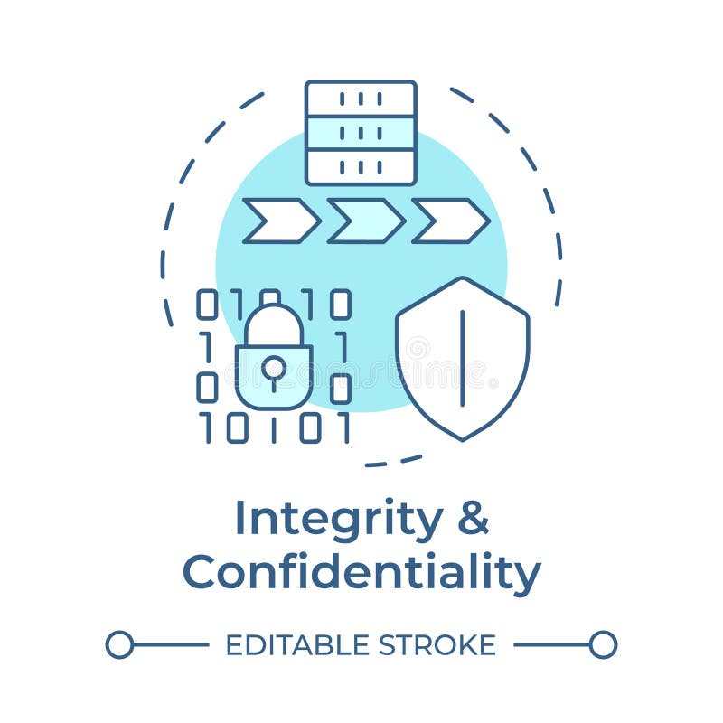 Integrity and Confidentiality Soft Blue Concept Icon Stock Vector ...