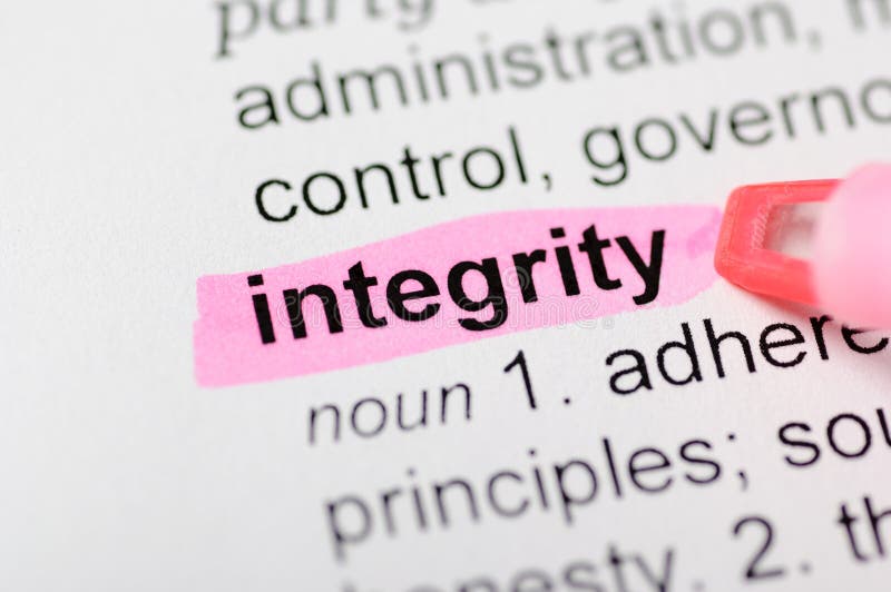 Integrity Highlighted in Blue Stock Photo - Image of felt, decency ...